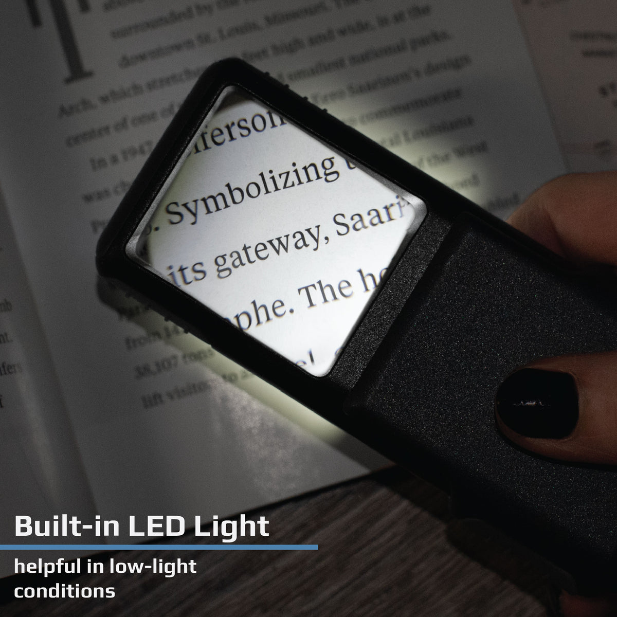 5x Lighted Aspheric Slide Out Magnifier With Built In Case – Mid ...